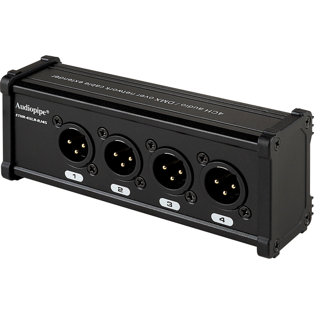 4 Channel DMX Over Network Cable Extender (ETHR-4XLR-RJ45) – Audiopipe