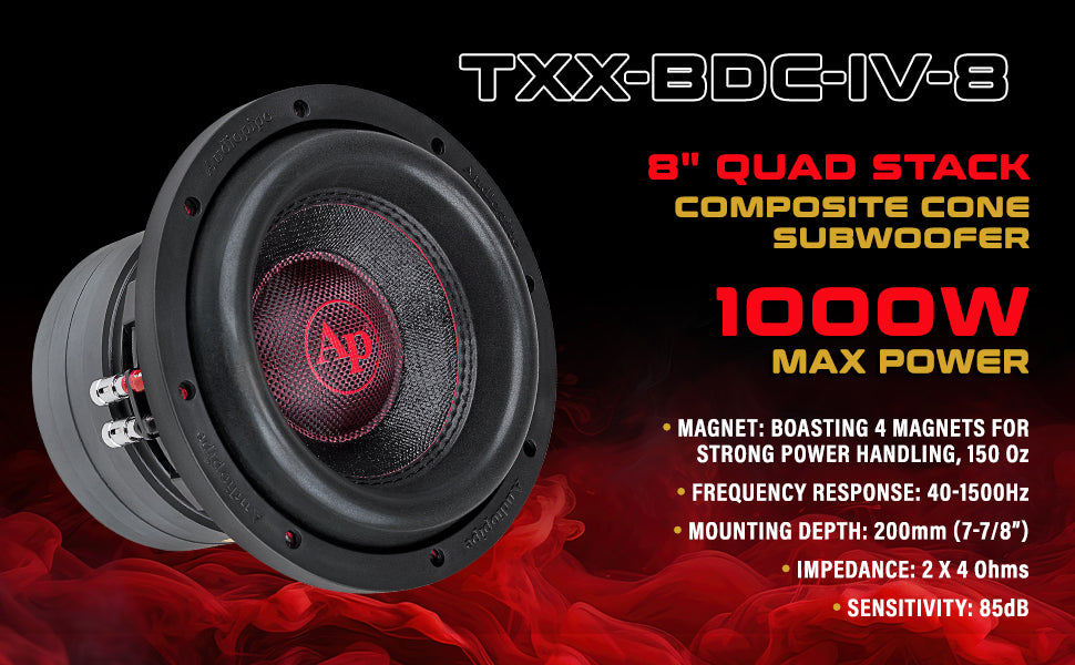 8" Quad Stack Composite Cone Subwoofer (TXX-BDC-IV-8)